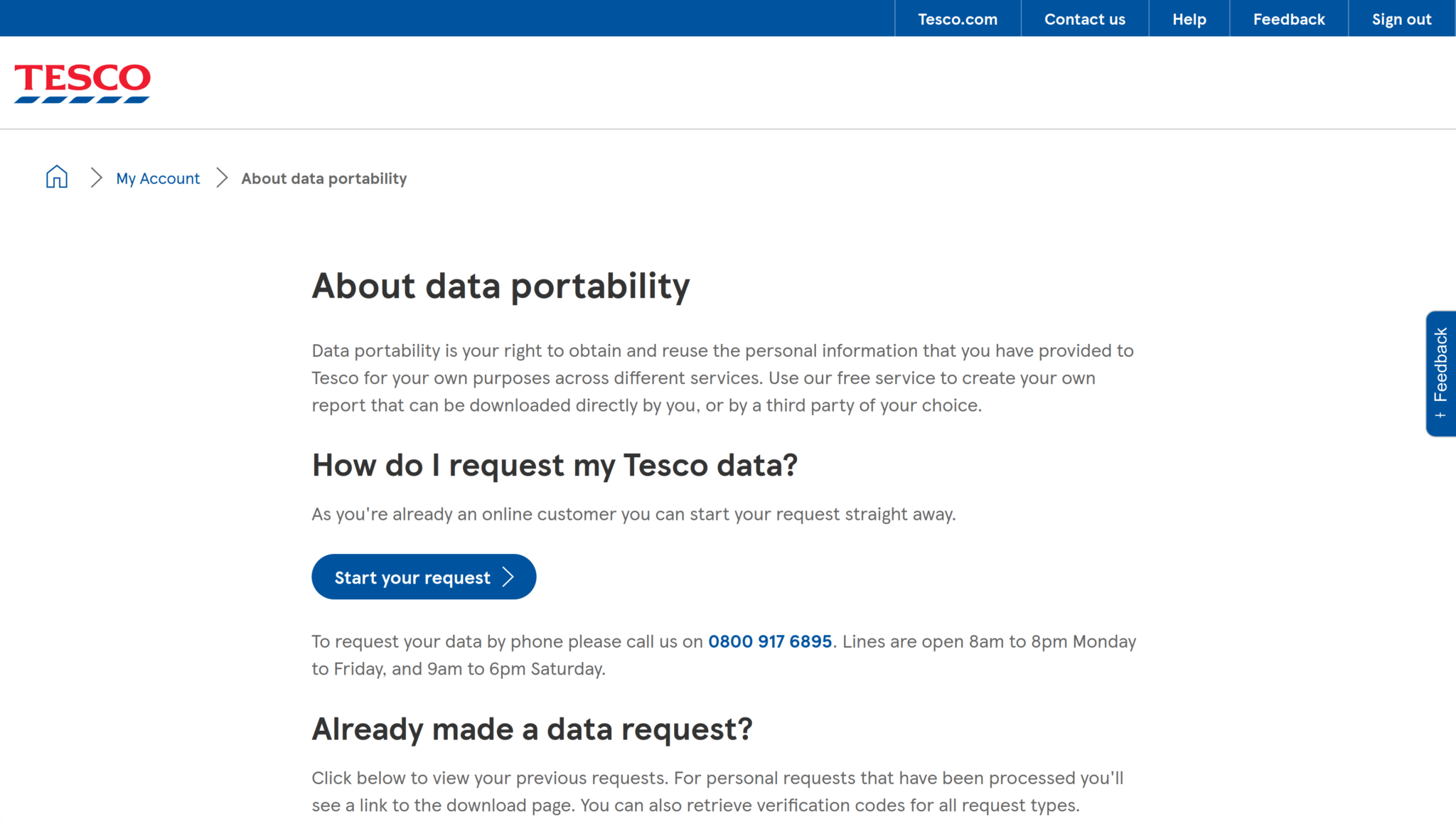Tesco Data Portability Tool – Digital Footprints Lab